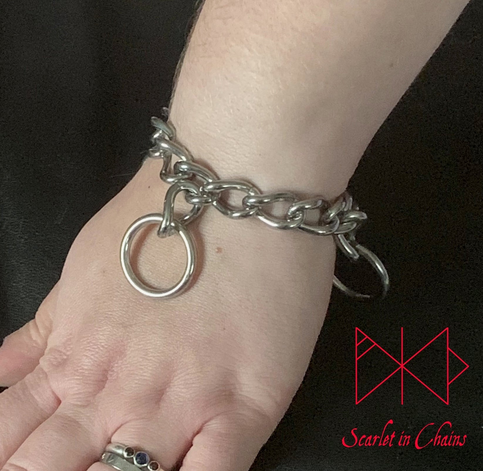 Single Stainless Steel Valkyrie wrist cuff – Scarlet in Chains