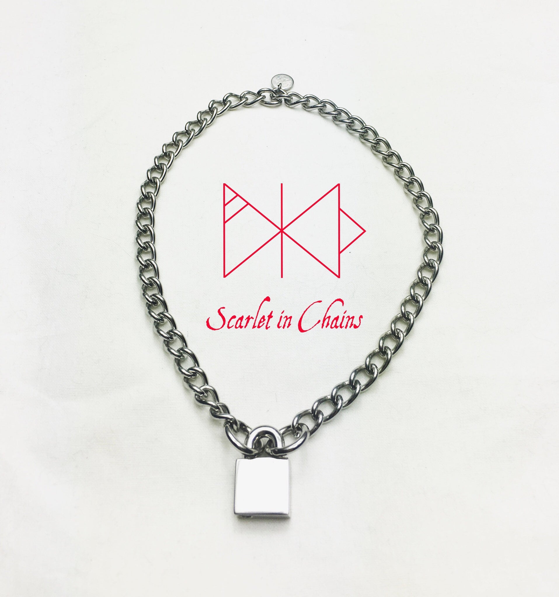 Stainless Steel Padlock 24/7 Day Collar - Mini Chain – Scarlet in Chains