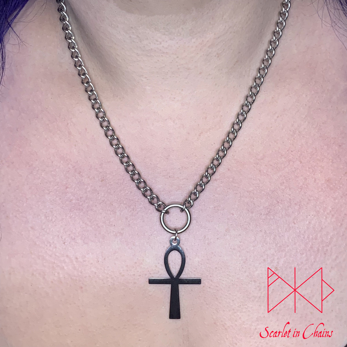 Stainless Steel Ankh Necklace – Scarlet in Chains