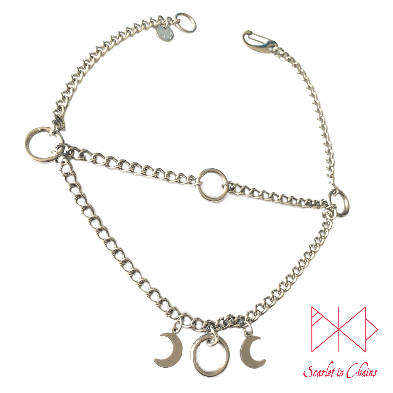 Stainless Steel Micro Luna Goddess Layered Necklace – Scarlet in Chains